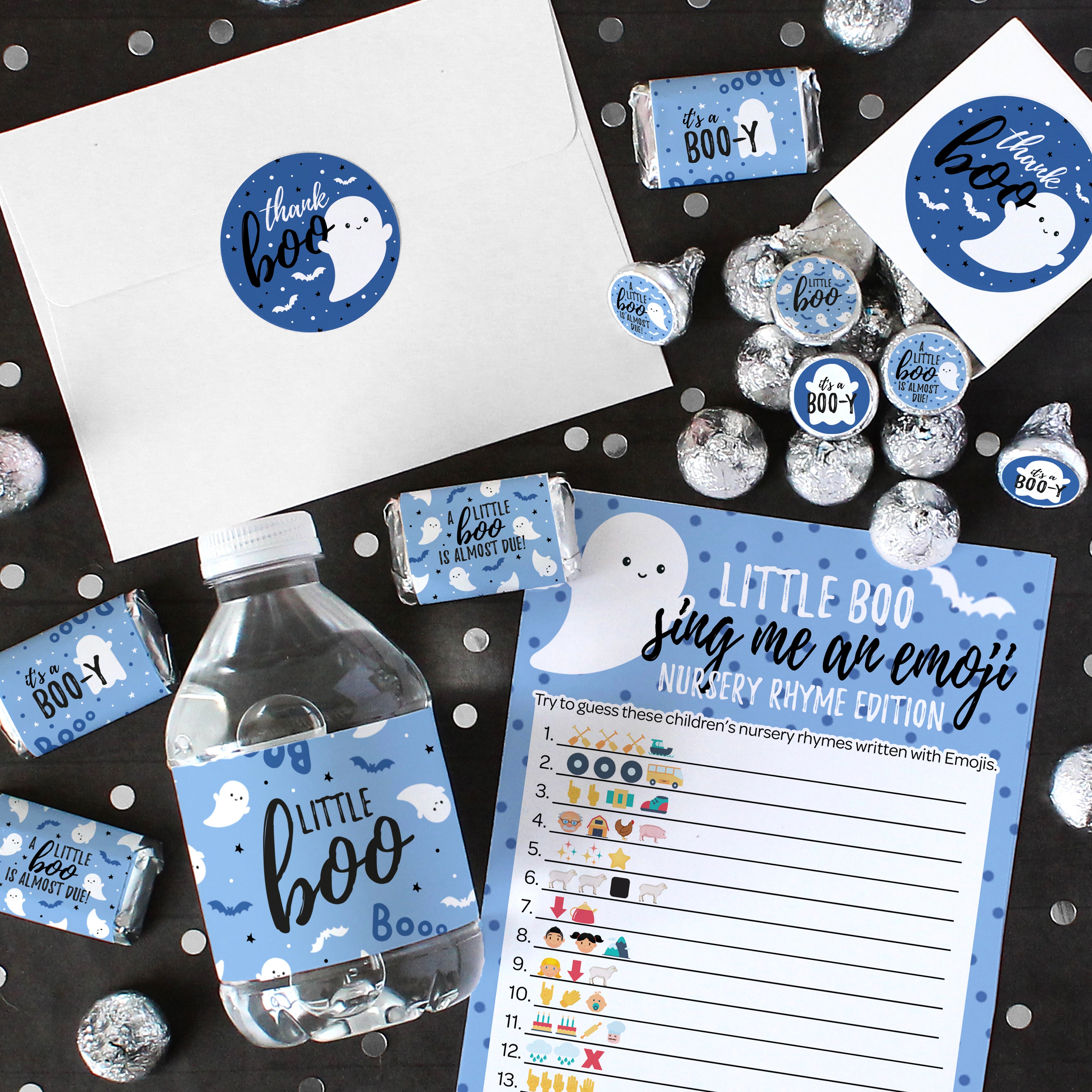 Blue Little Boo Baby Shower