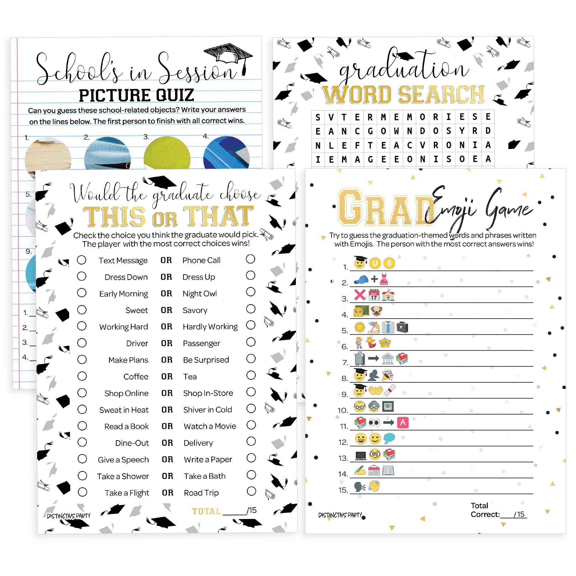 Graduation Party Game: This or That, Emoji Guessing Game, Picture Zoom ...