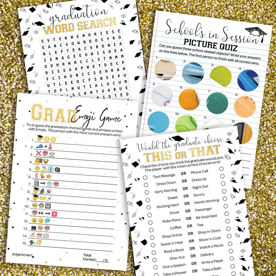 Graduation Party Game: This or That, Emoji Guessing Game, Picture Zoom ...