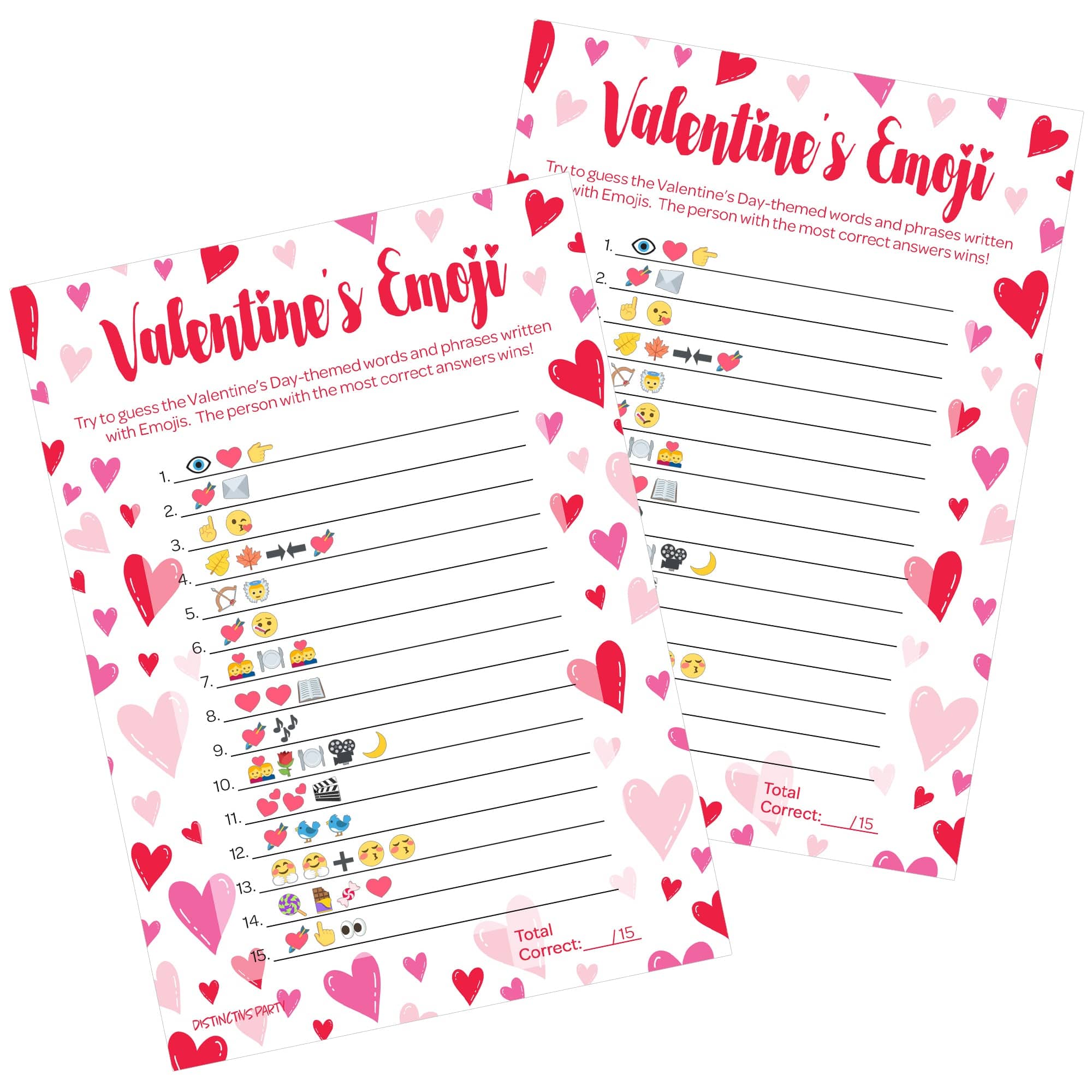 Valentine's Day Emoji Party Game – Distinctivs Party